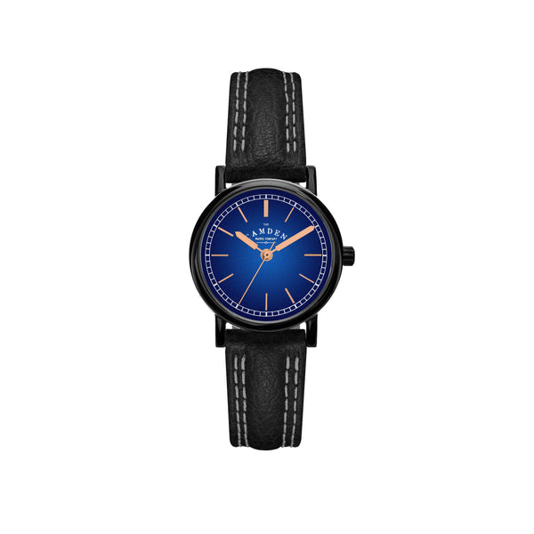 No.24 Midnight Edition on Black Leather - The Camden Watch Company