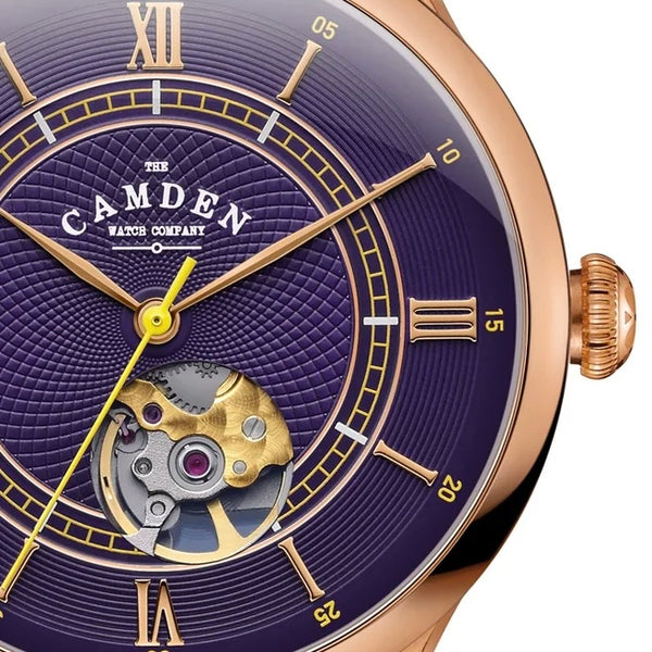No.274 Open Heart Rose gold, purple and purple - The Camden Watch Company